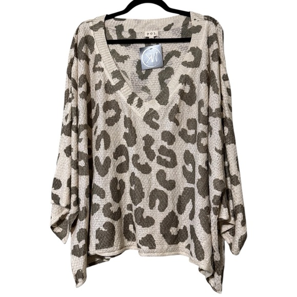 POL | Sweaters | Pol Womens Plus Size 2xl Oversized Olive Leopard ...